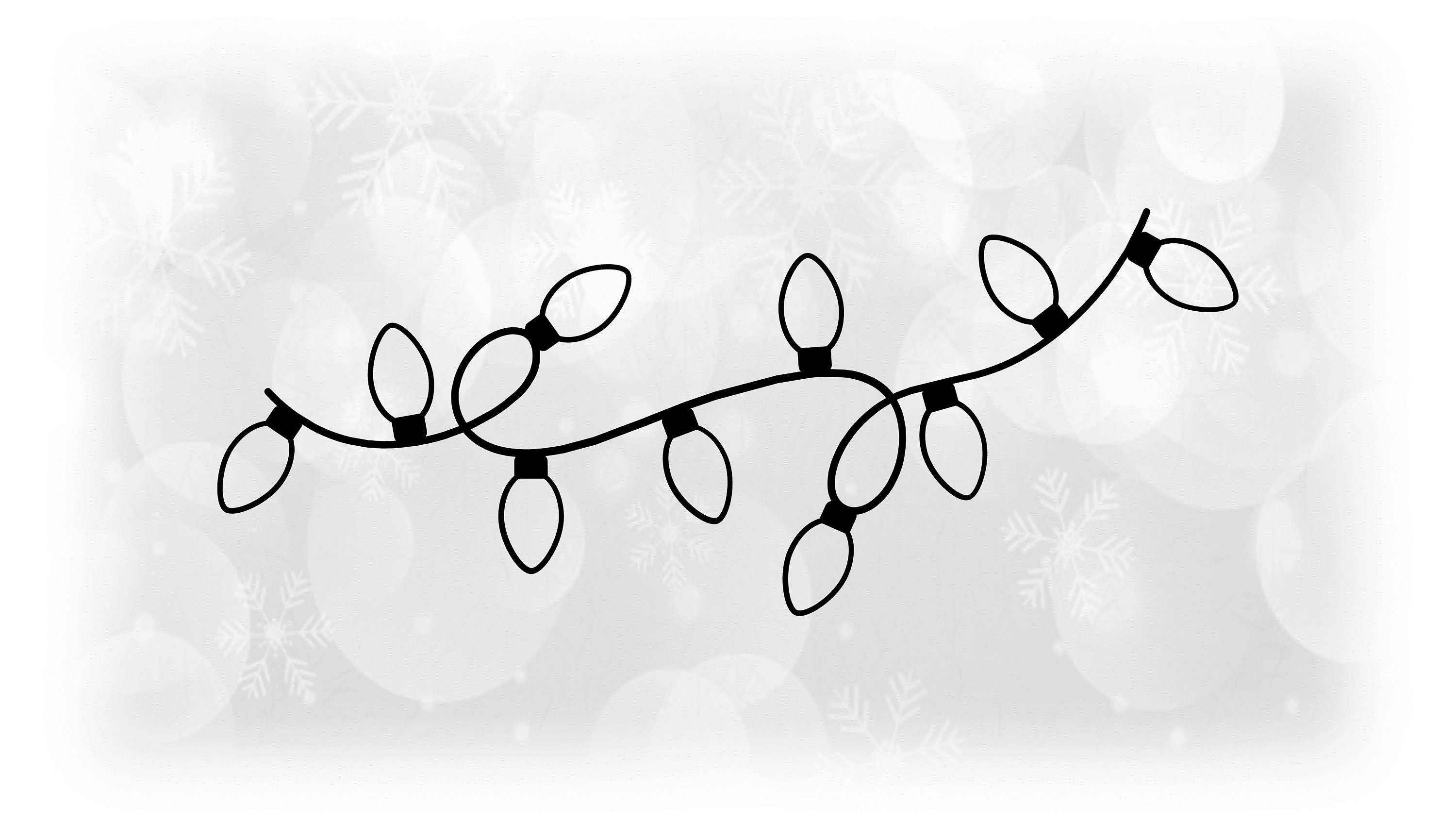 String Of Christmas Lights Clipart Black And White