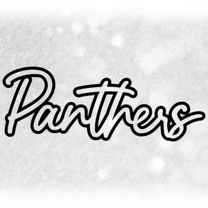Sports Clipart: Script Cursive Style panthers Team Mascot Name Cutout ...
