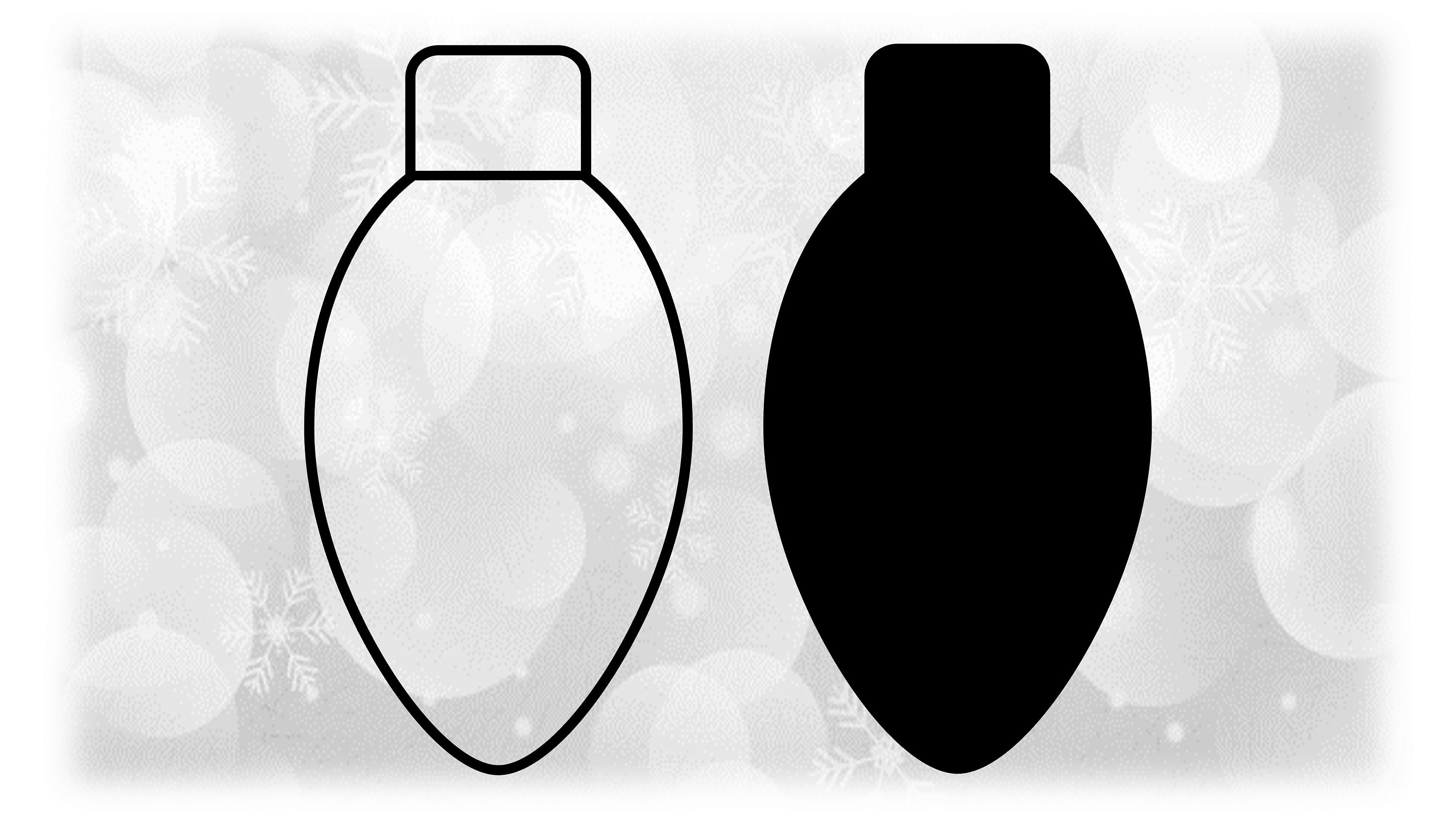 Xmas Light Bulb Template Christmas Light Bulb Silhouette Vector