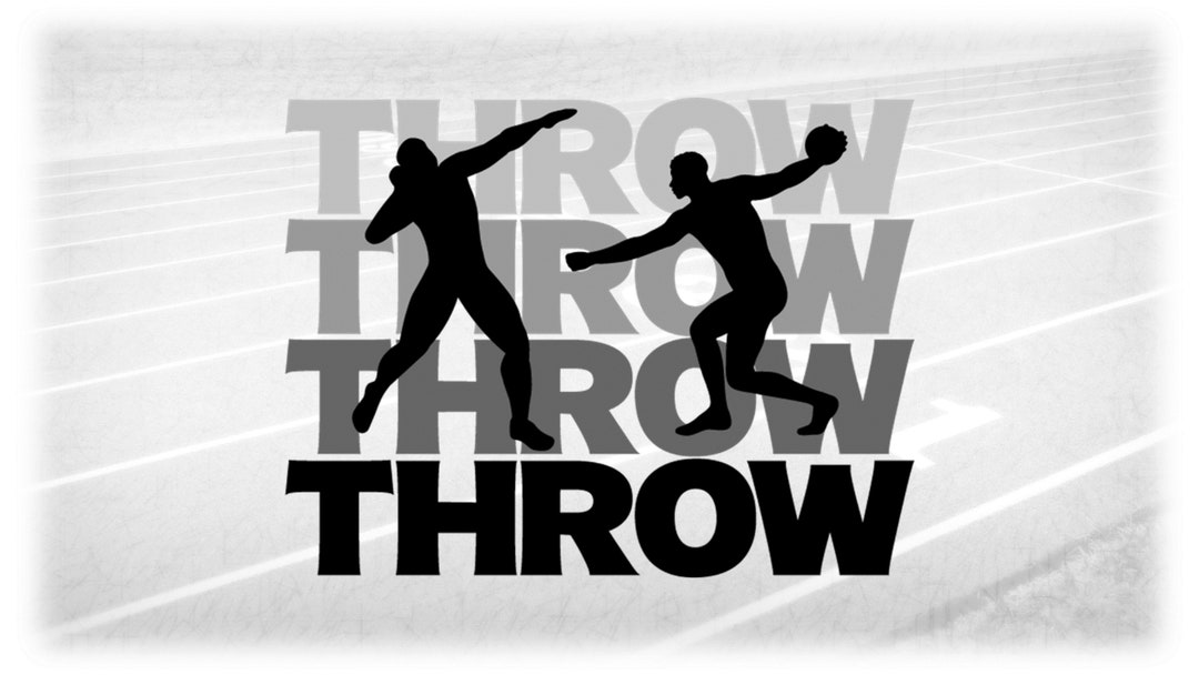 Sports Clipart: Word THROW With Silhouette of Male Shot Put and Discus ...