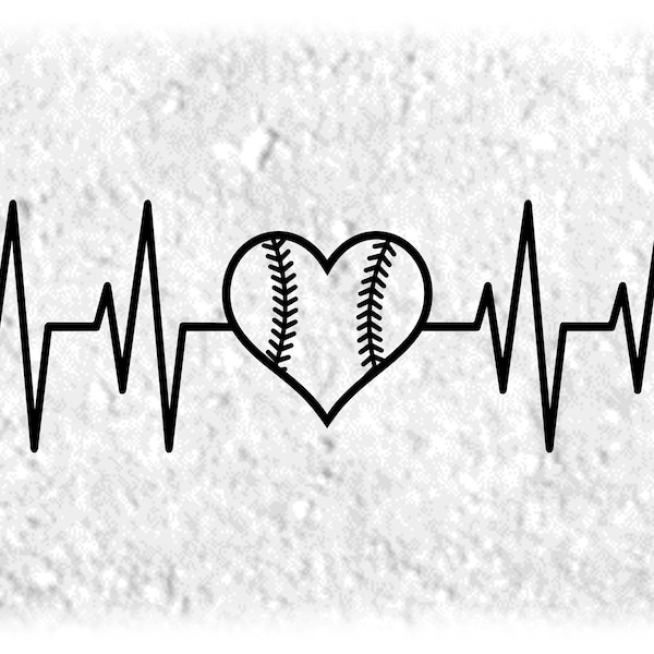 Baseball Heart Beat Svg - Etsy