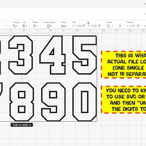 Sports: Jersey Number Templates Grouped on ONE Single Sheet Black ...