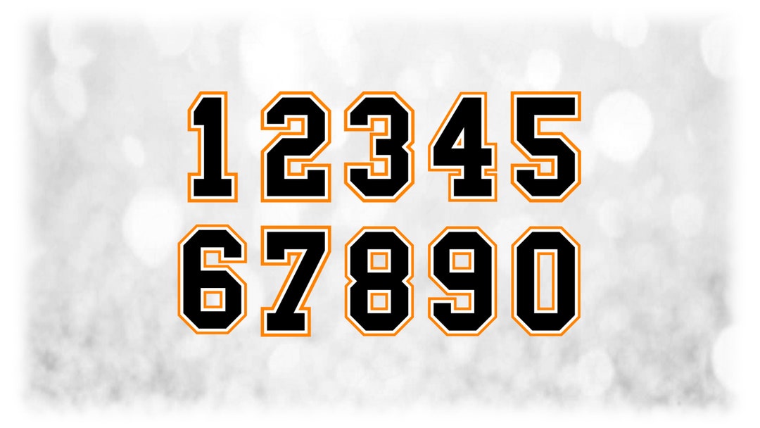 Sports Clipart: Jersey Number Templates Grouped on Single Sheet - Black ...