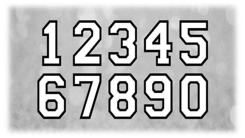 Sports Clipart: Jersey Number Templates Grouped on ONE Single Sheet ...