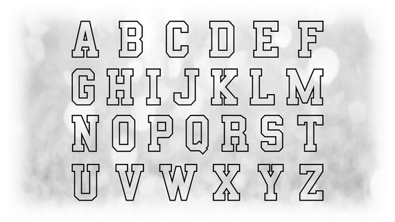 Sports Clipart: Alphabet Letter Templates Grouped on ONE | Etsy
