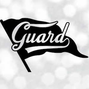 Sports Clipart: Word "guard" Baseball Style With Swoosh Tails Cutout of ...