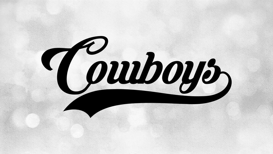 Sports Clipart: Black cowboys Team Name in Fancy Script Type Lettering ...