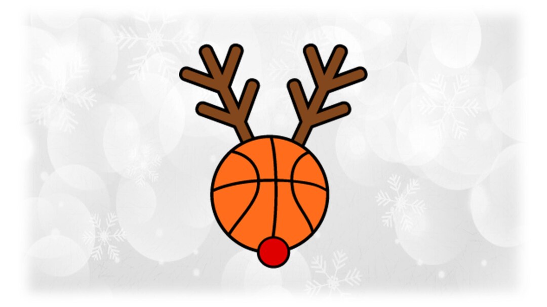 Holiday Clipart: Black and Orange Basketball With Brown Antlers and Red ...