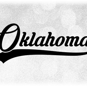 Geography Clipart: Word "oklahoma" in Fancy Print Type Lettering With ...
