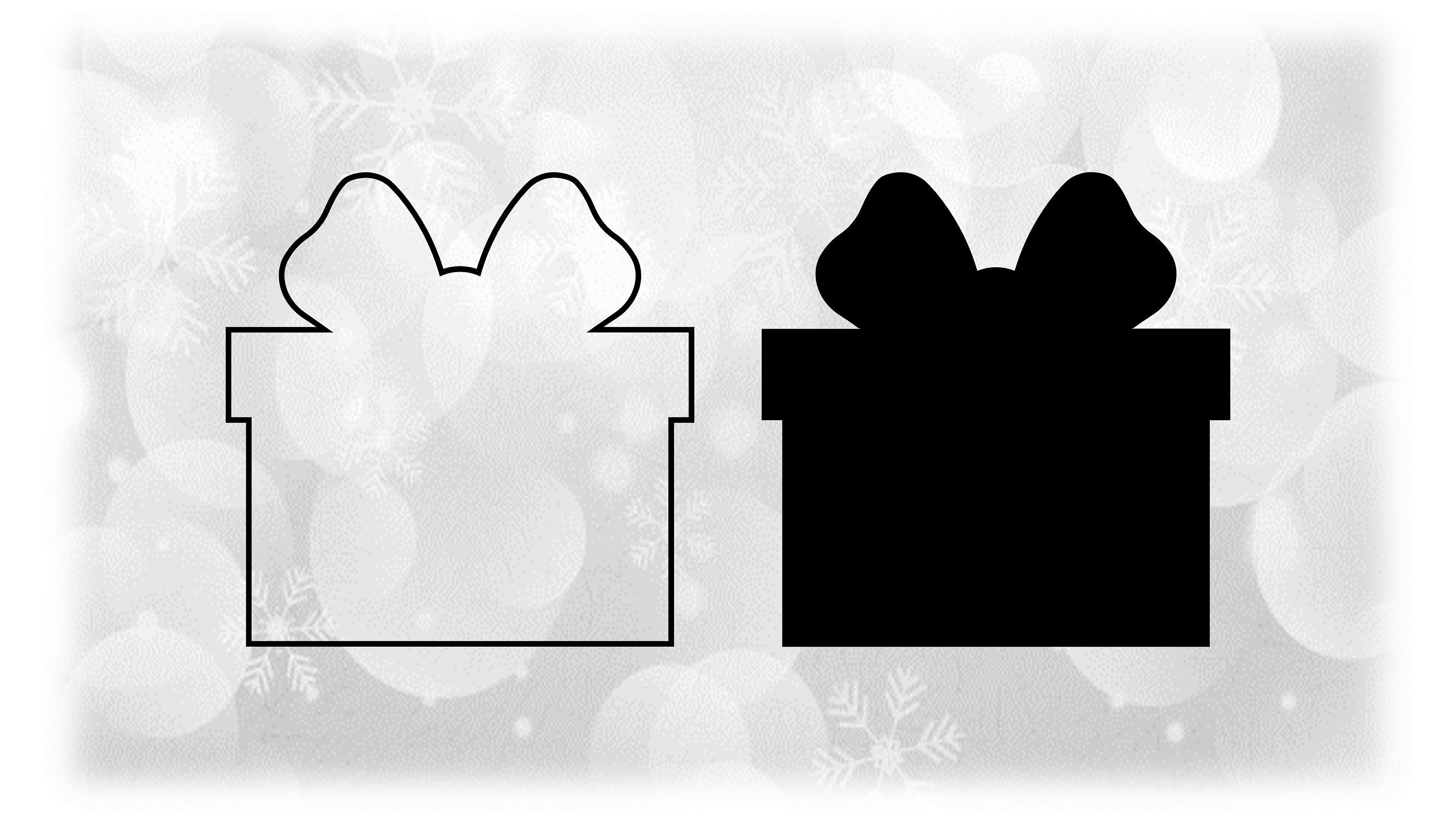 Holiday Clipart: Christmas Gift Box or Present Silhouette With - Etsy