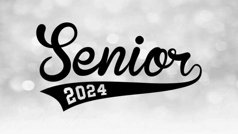 Education Clipart: Black Script Word senior in - Etsy