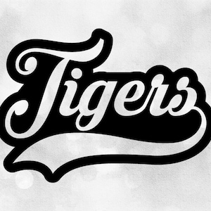 Sports Clipart: Black tigers Team Name Cutout in Fancy Lettering Style ...