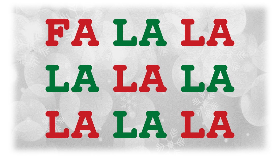 Holiday Clipart: Red/green Words "fa La La La La La La La Fa" From ...