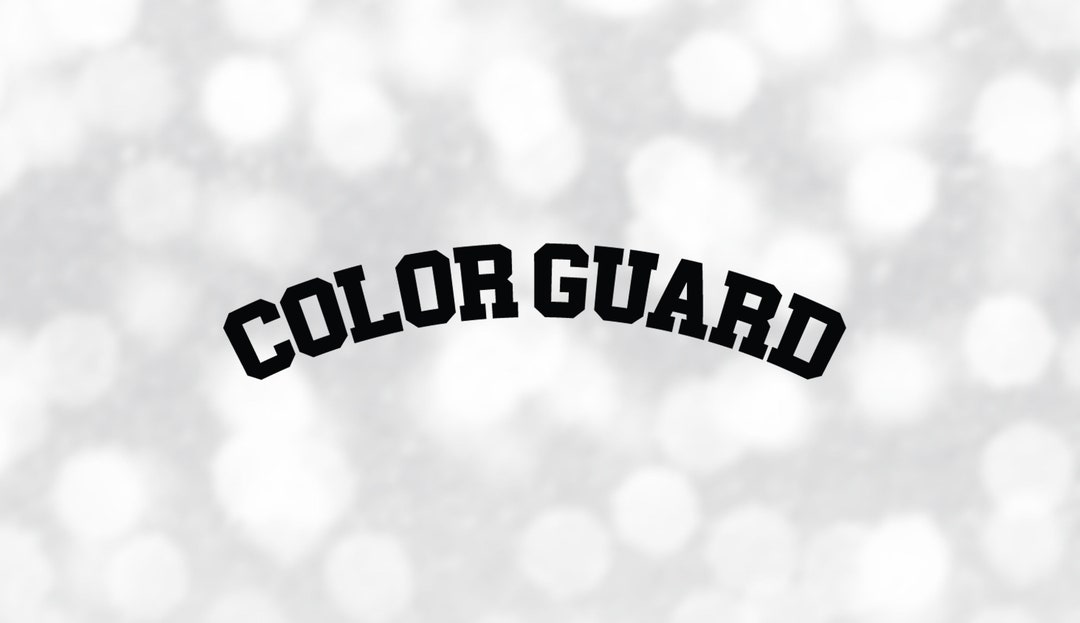 Sports Clipart: Arched Words color Guard in Collegiate Varsity Block ...