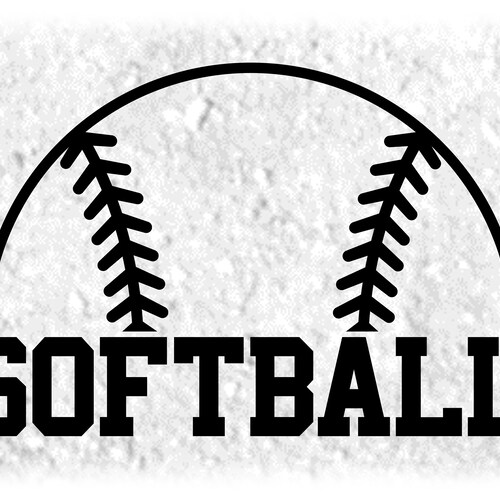 Sports Clipart: Half Softball Silhouette Outline W/ Word - Etsy