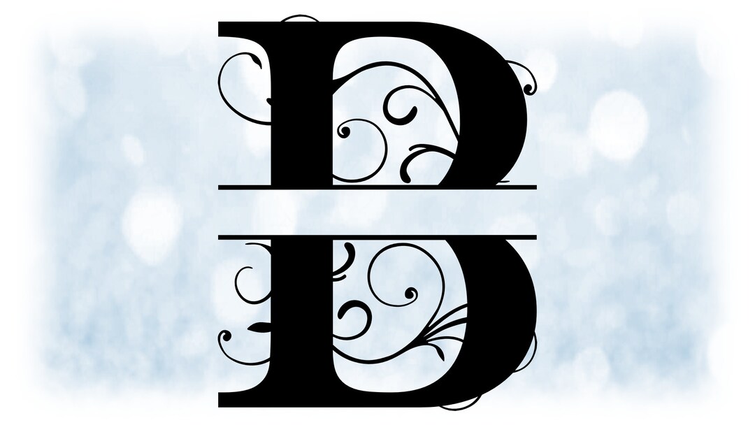 Word Clipart: Split Name Frame Black Formal Style Capital Letter ...