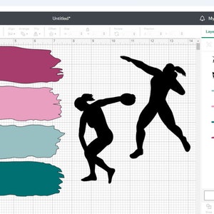 Sports Clipart: Black Female Shot Put/discus Thrower Silhouettes on ...