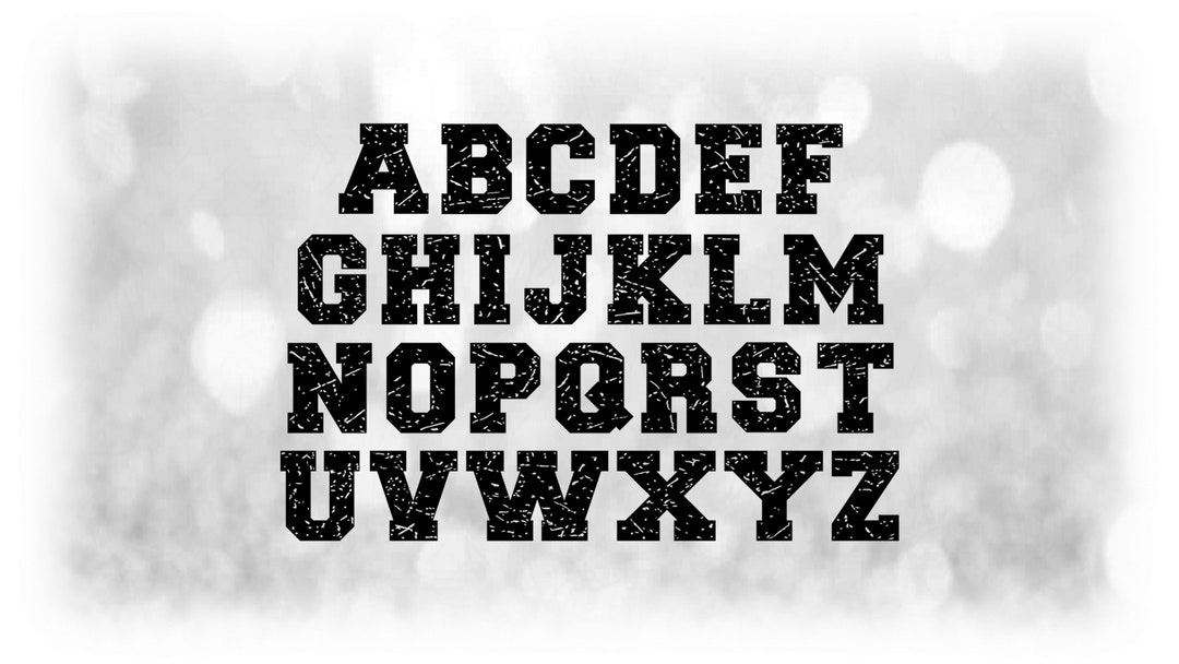 Word Clipart: Black Distressed Alphabet Letter Templates Grouped on ONE ...