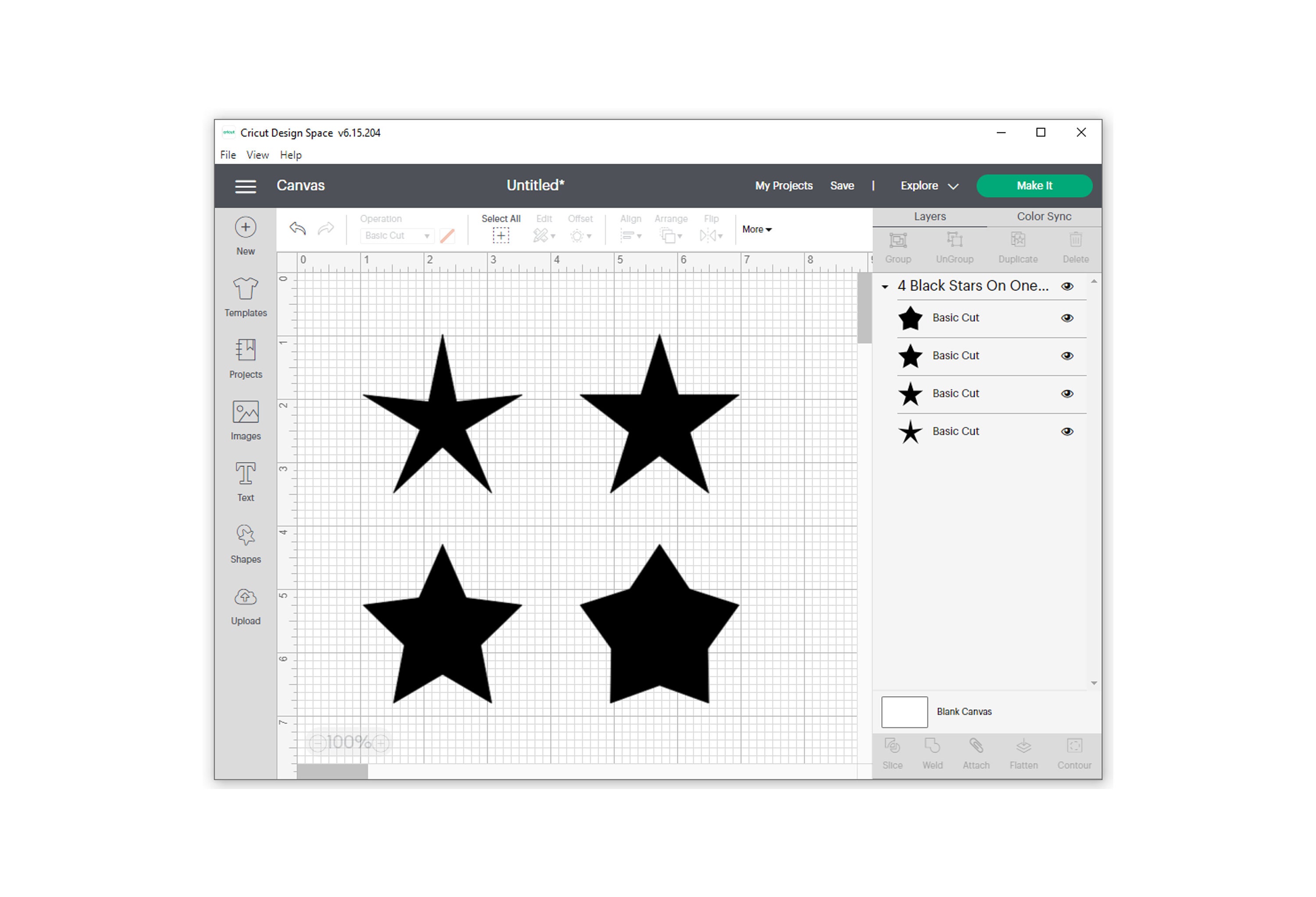 Shape Clipart: Four Simple Black Solid Star Shapes on ONE - Etsy