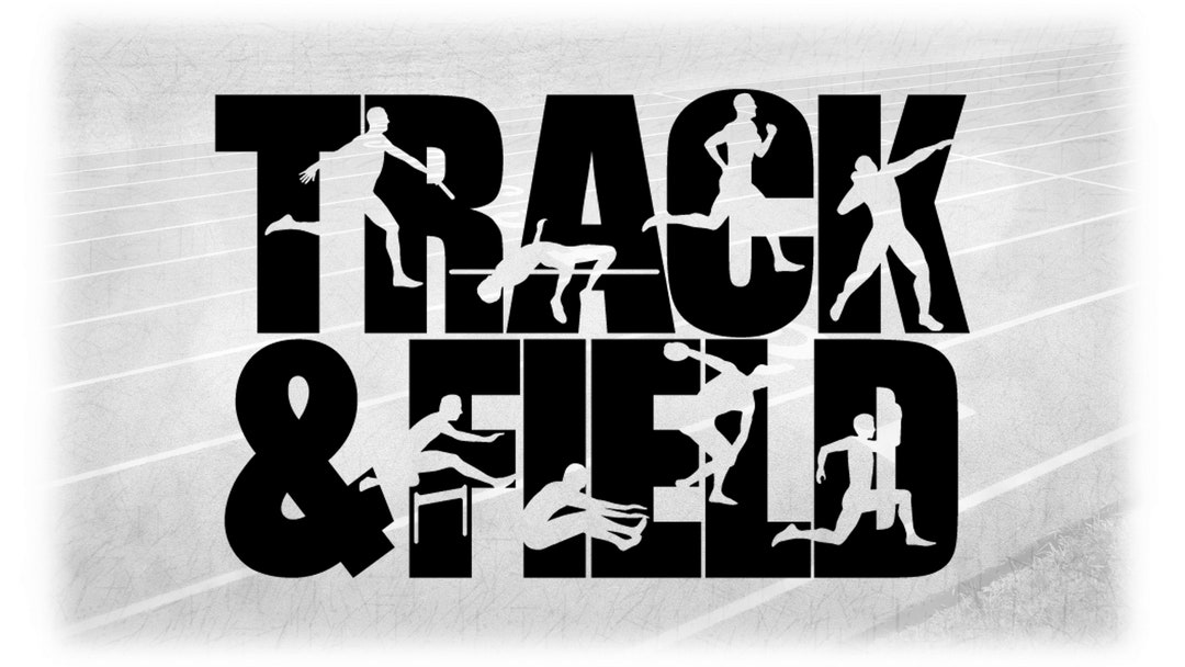 Sports Clipart Black Words Track Field W Cutouts Of Male Athlete