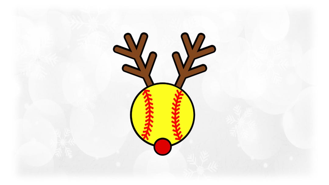 Holiday Clipart: Red and Yellow Softball With Brown Antlers and Red ...