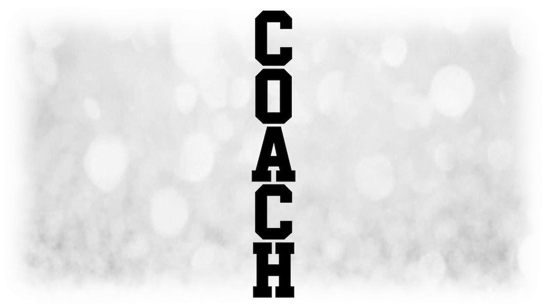 Sports Clipart: Black Vertical Word "coach" in Bold Collegiate Letters ...