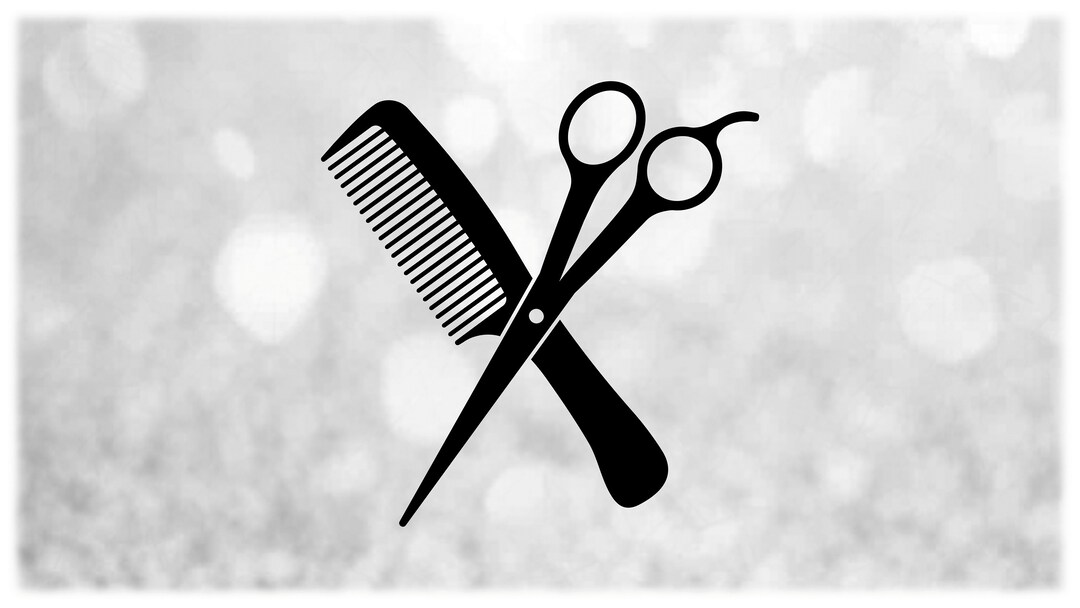 Profession Clipart: Black Silhouette Crossed Scissors/shears and Large ...