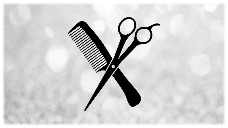 Profession Clipart: Black Silhouette Crossed Scissors/shears and Large ...