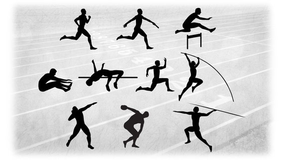 Sports Clipart Value Pack Bundle: Black Track & Field - Etsy
