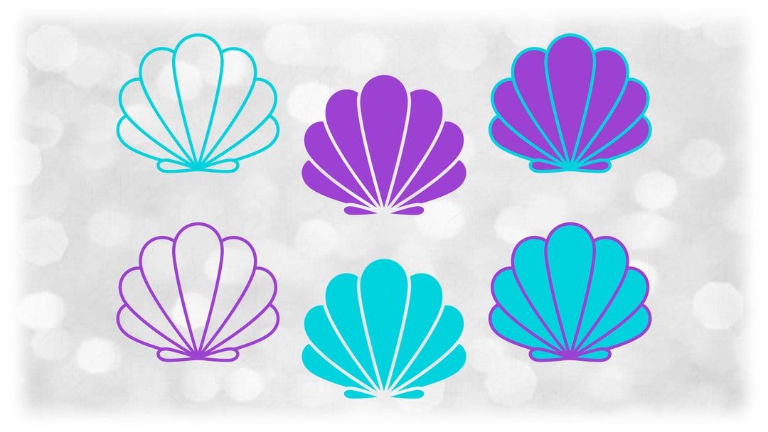 Animal Clipart Value Pack Bundle: Clam Shell Silhouette in Turquoise ...