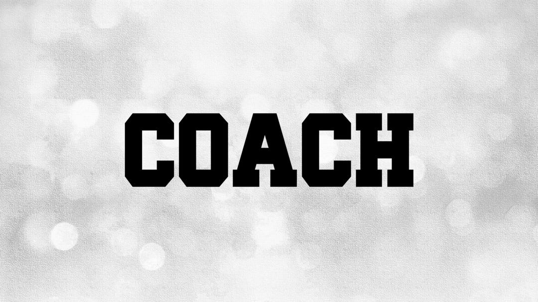 Sports Clipart: Black Word "coach" in Bold Collegiate Type Letter Style ...