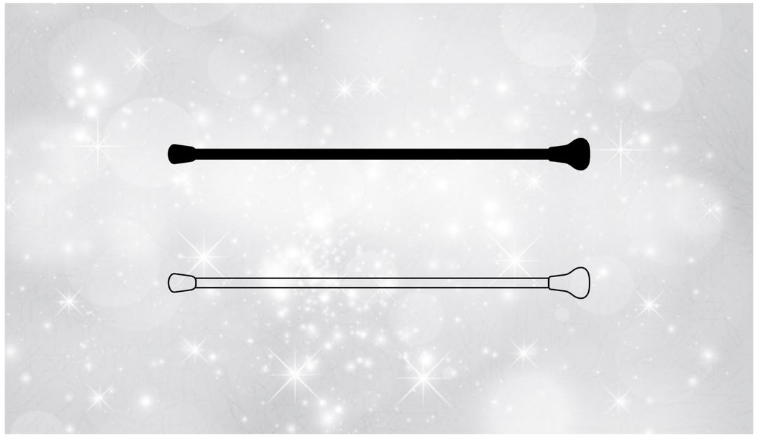 Twirling Baton Clipart: Black Silhouette, Outline (SVG & PNG Digital ...