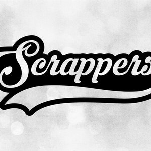 Sports Clipart: Bold scrappers Team Name in Fancy Type With Baseball ...