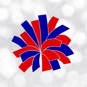 Sports Clipart: Red and Blue Cheerleader Pom Pom in School Colors for ...