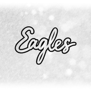 Sports Clipart: Script Cursive Style eagles Team Mascot Name Cutout of ...