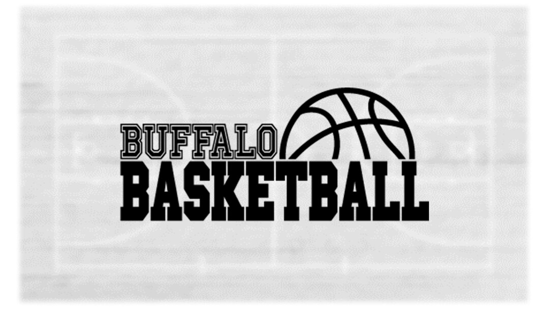 Sports Clipart: Black Team Mascot Name "buffalo" With Half Basketball ...