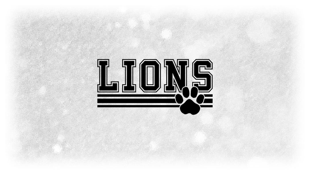 Sports Clipart: Black Bold Varsity "lions" Team Name Above Stripes With ...