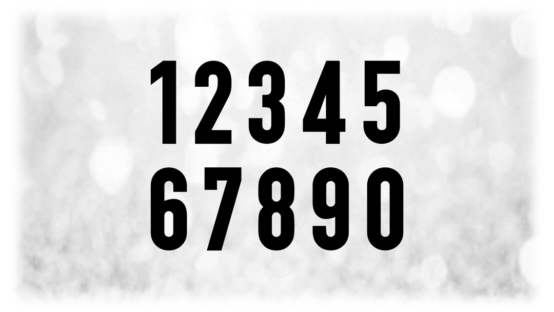 Sports: Jersey Number Templates Grouped on ONE Single Sheet Black Bold ...