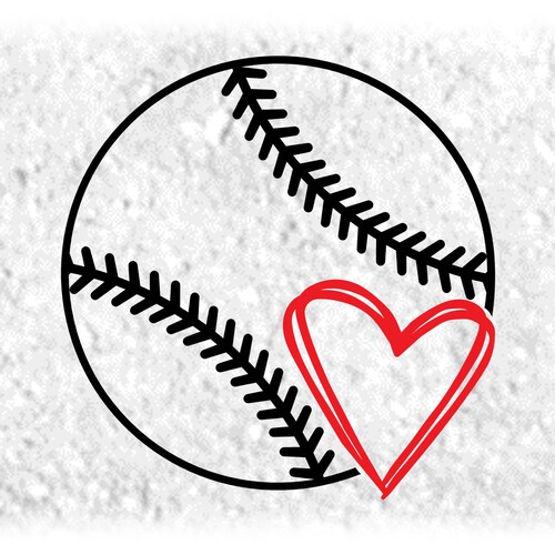 Baseball With Heart Instant Digital Download Svg Png - Etsy