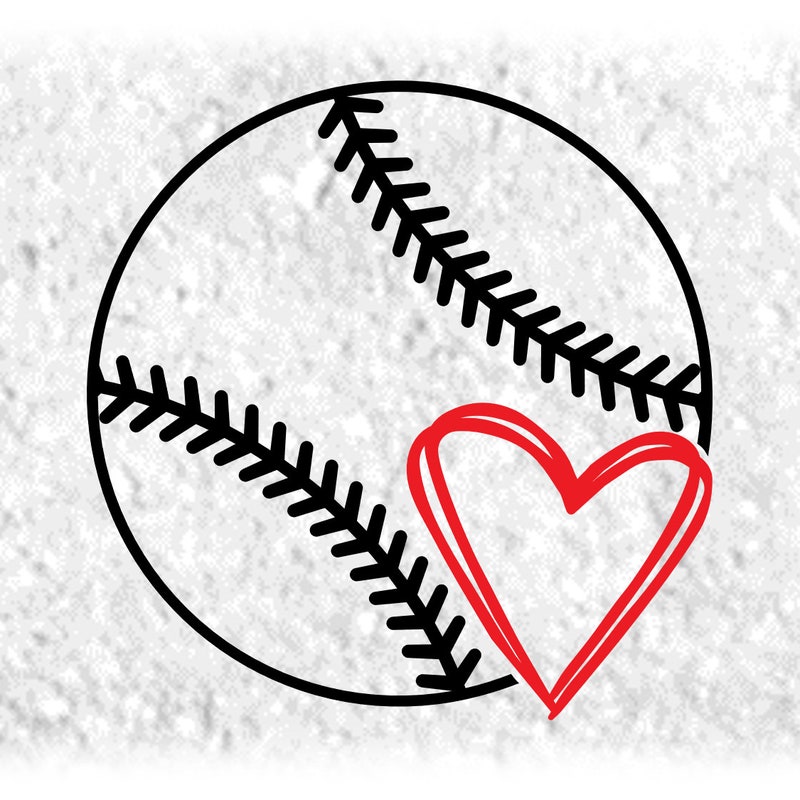 Baseball Heart Svg - Etsy