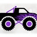 Car/automotive Clipart: Black Monster Truck With Purple Fire Flames ...