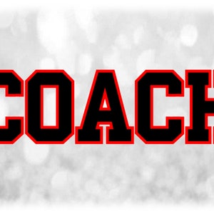 Sports Clipart: Black Word "coach" in Bold Collegiate Type Letter Style ...