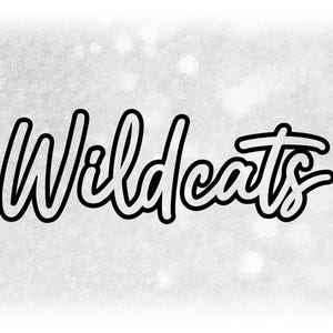 Sports Clipart: Script Cursive Style wildcats Team Mascot Name Cutout ...