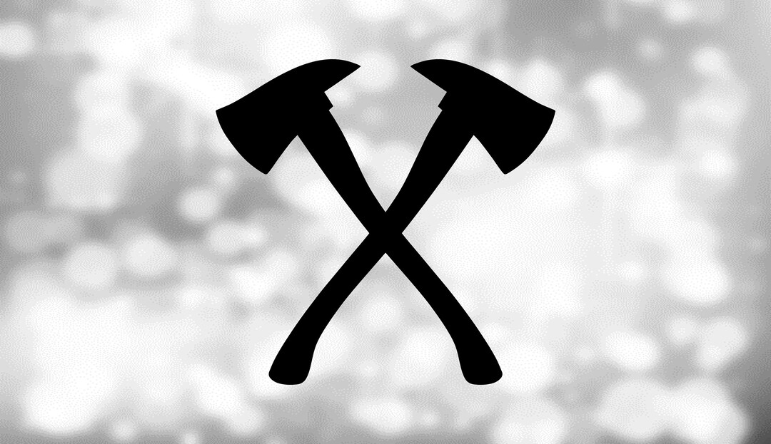 Shape Clipart: Firefighter Crossed Axes Silhouette in Solid Black ...