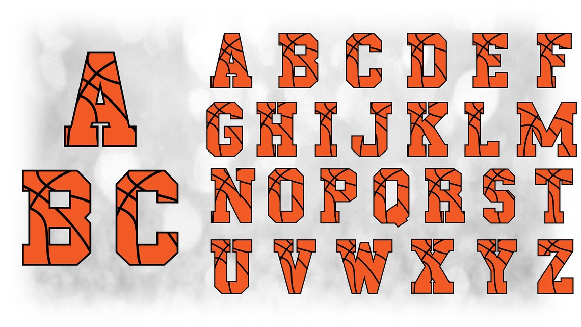 Sports Clipart: Basketball Layered Alphabet Letters on ONE - Etsy