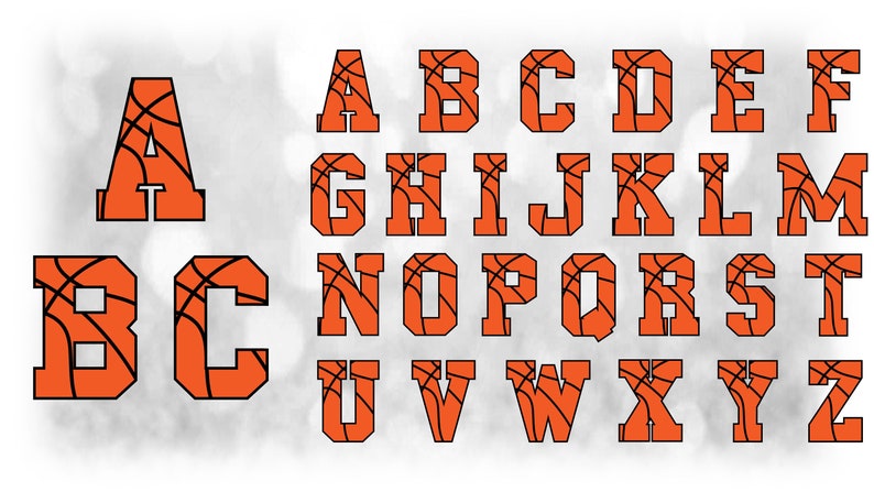 Sports Clipart: Basketball Layered Alphabet Letters on ONE - Etsy