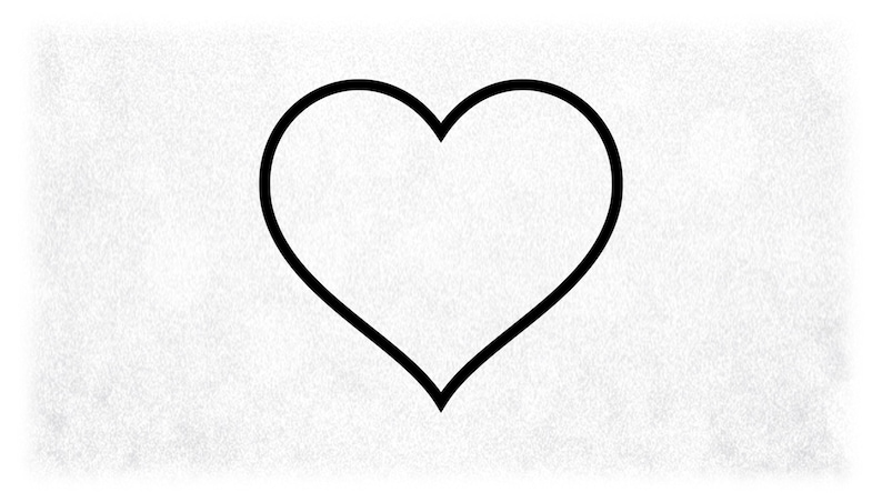 Shape Clipart: Large Black Easy Heart Outline or Border for Love or ...