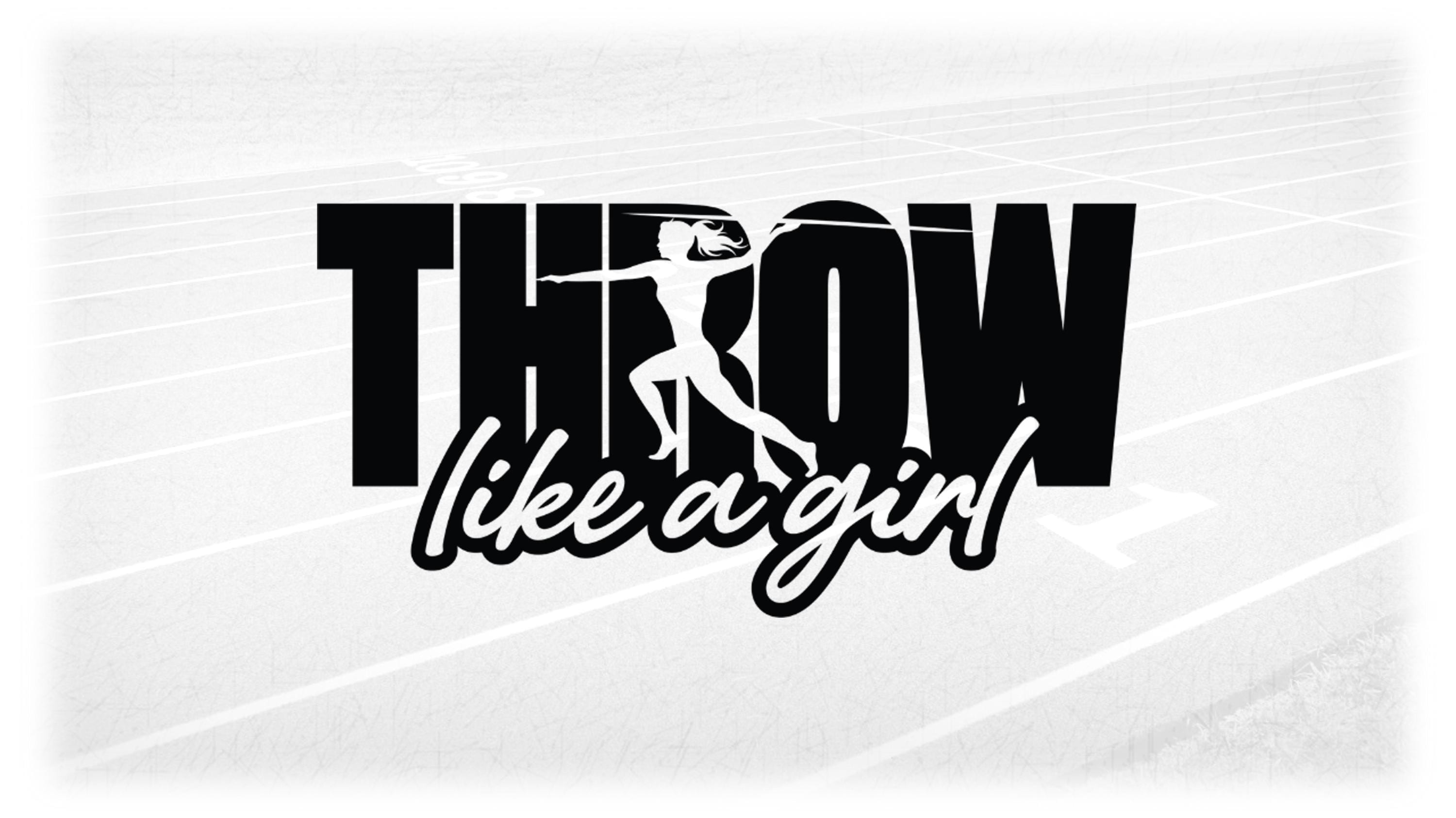 Sports Clipart: Black Track & Field Words "throw Like a Girl" With ...