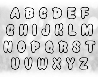 Hollow Alphabet Svg - Etsy