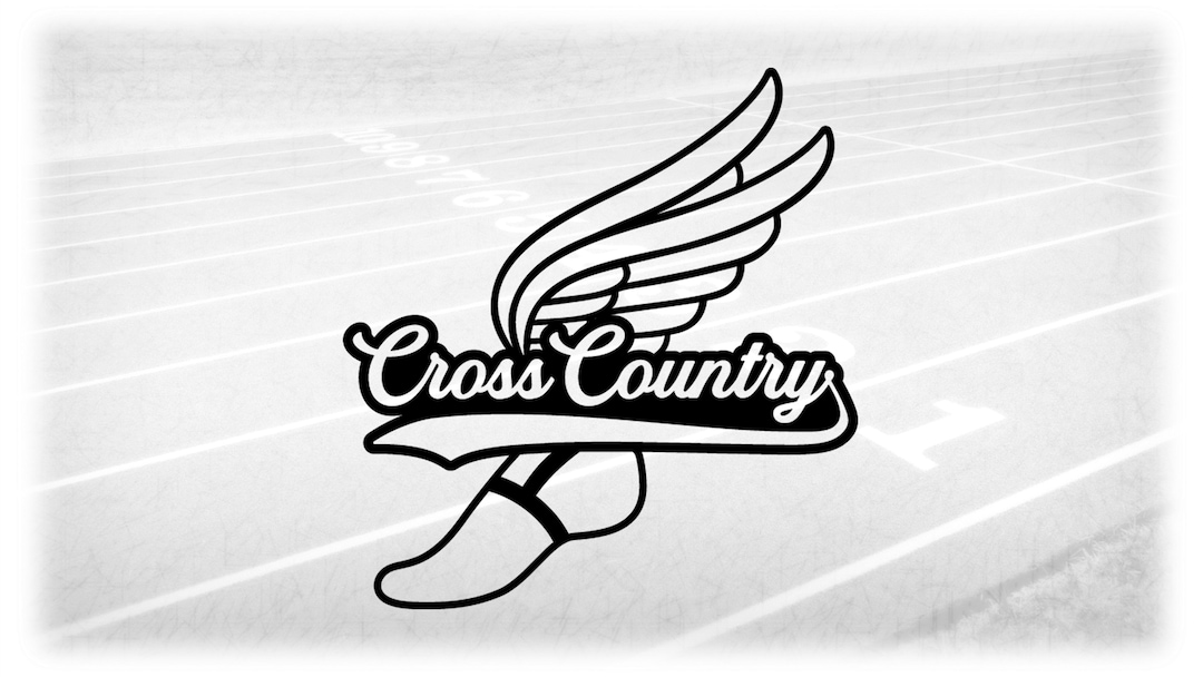 Sports Clipart: Script Words "cross Country" and Swoosh Cutout of Black ...